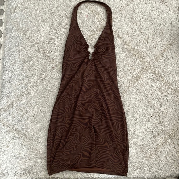 Divided | Dresses | Retro Brown Halter Dress | Poshmark